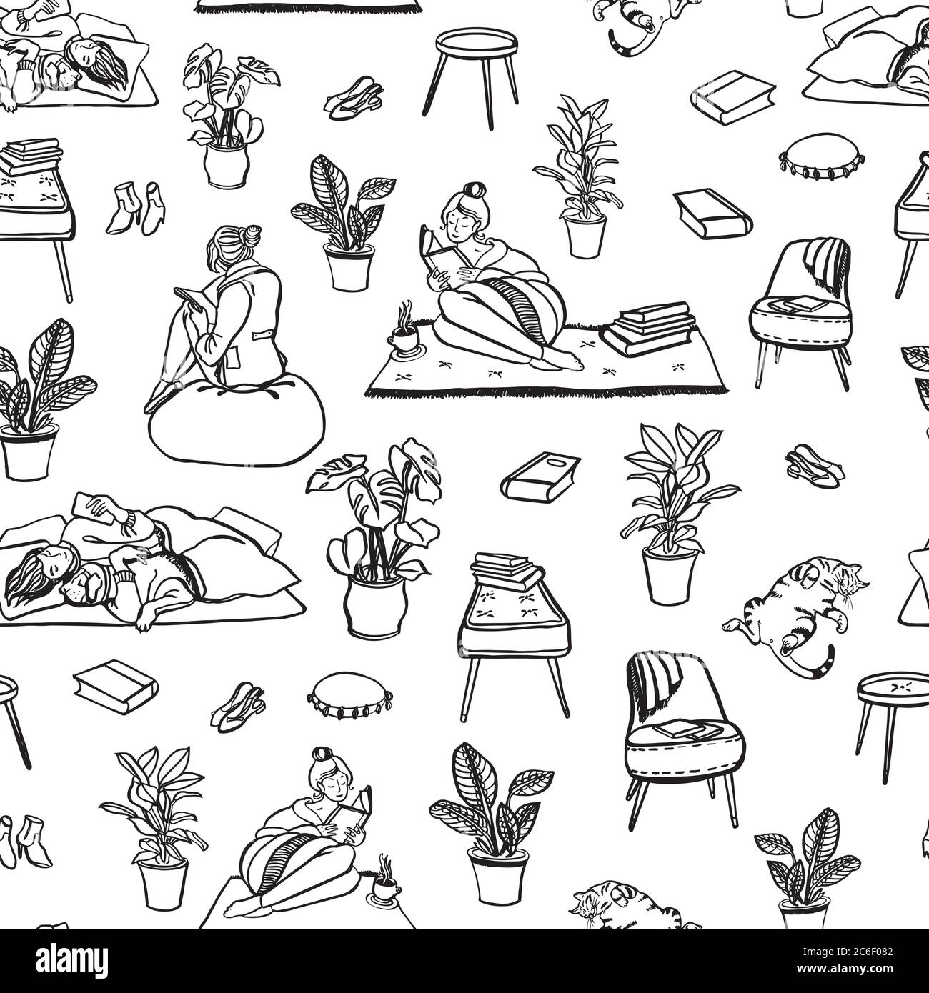 Hygge cozy background Black and White Stock Photos & Images - Alamy