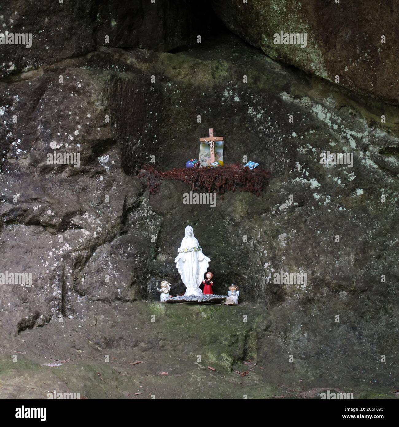 Catholic statue of Our Lady of Immaculate Conception in small stone ...