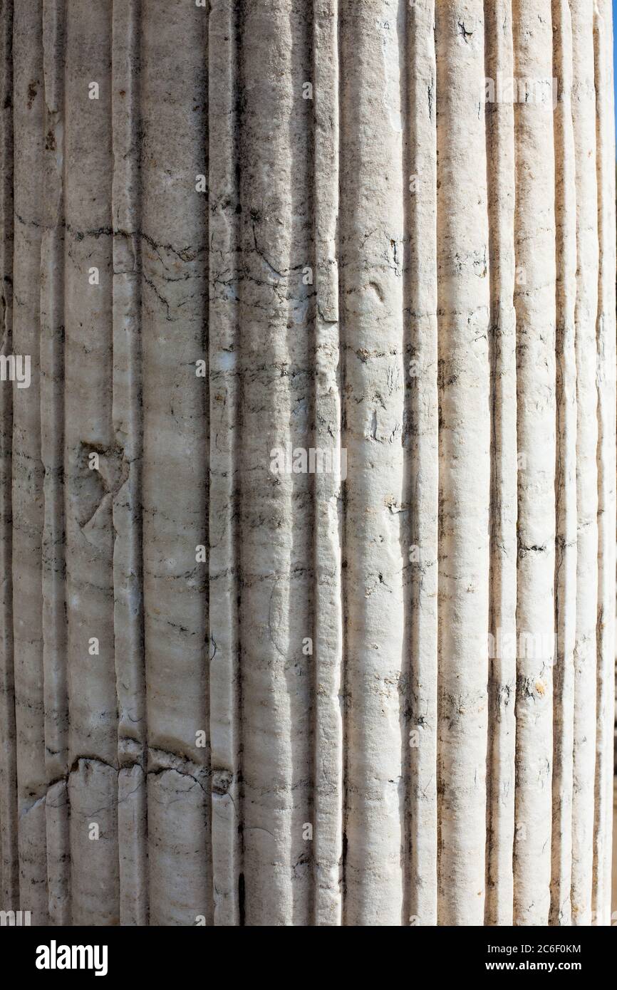 Greek column detail isolated Stock Photo - Alamy
