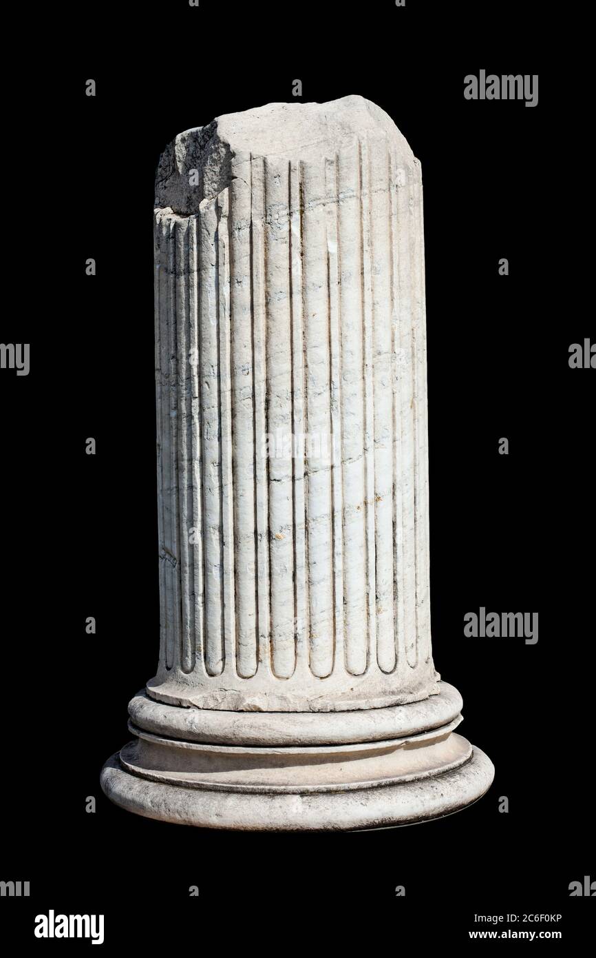 Greek column detail isolated Stock Photo - Alamy