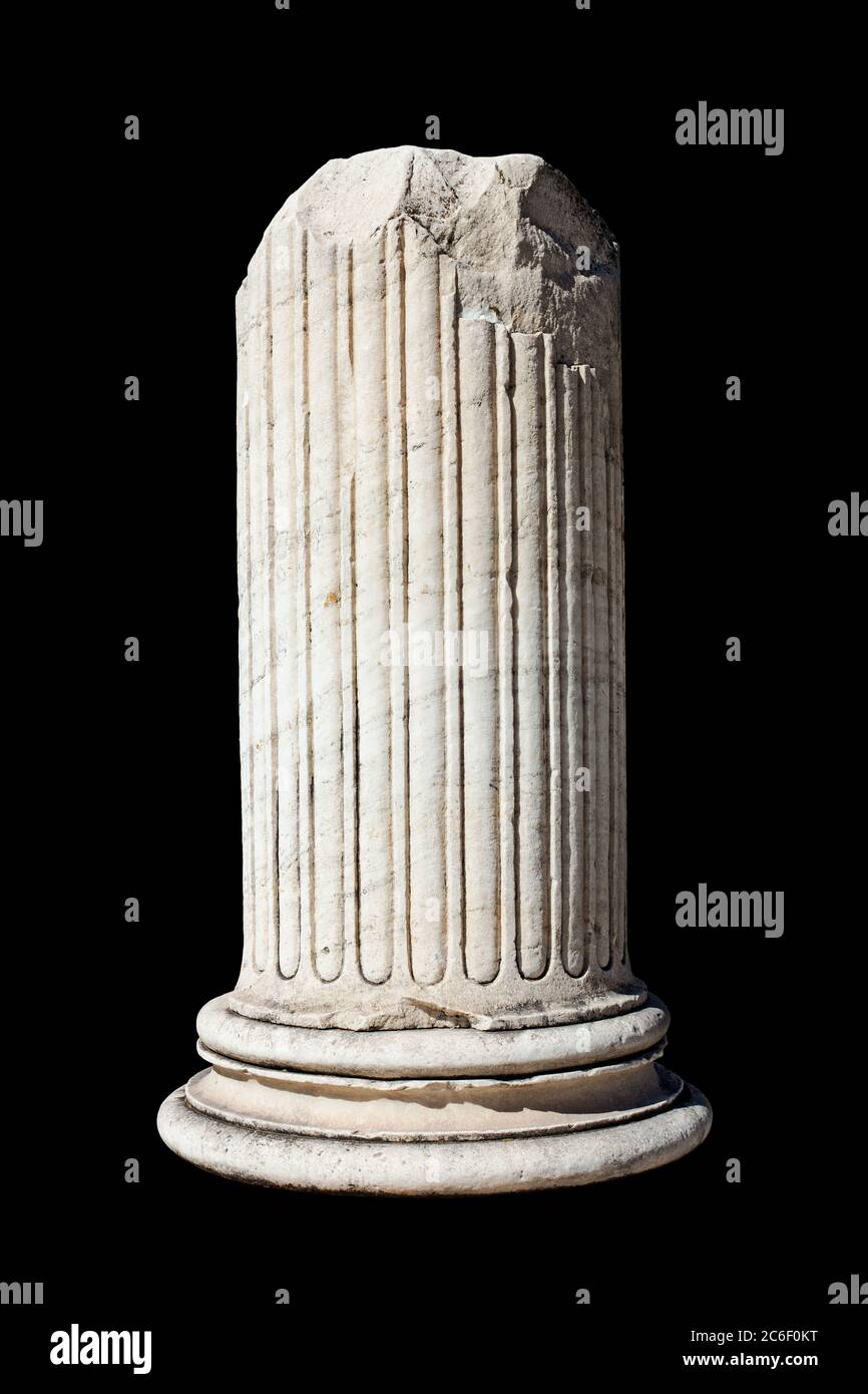 Greek column detail isolated Stock Photo - Alamy