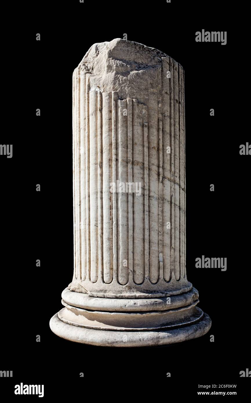 Greek column detail isolated Stock Photo - Alamy