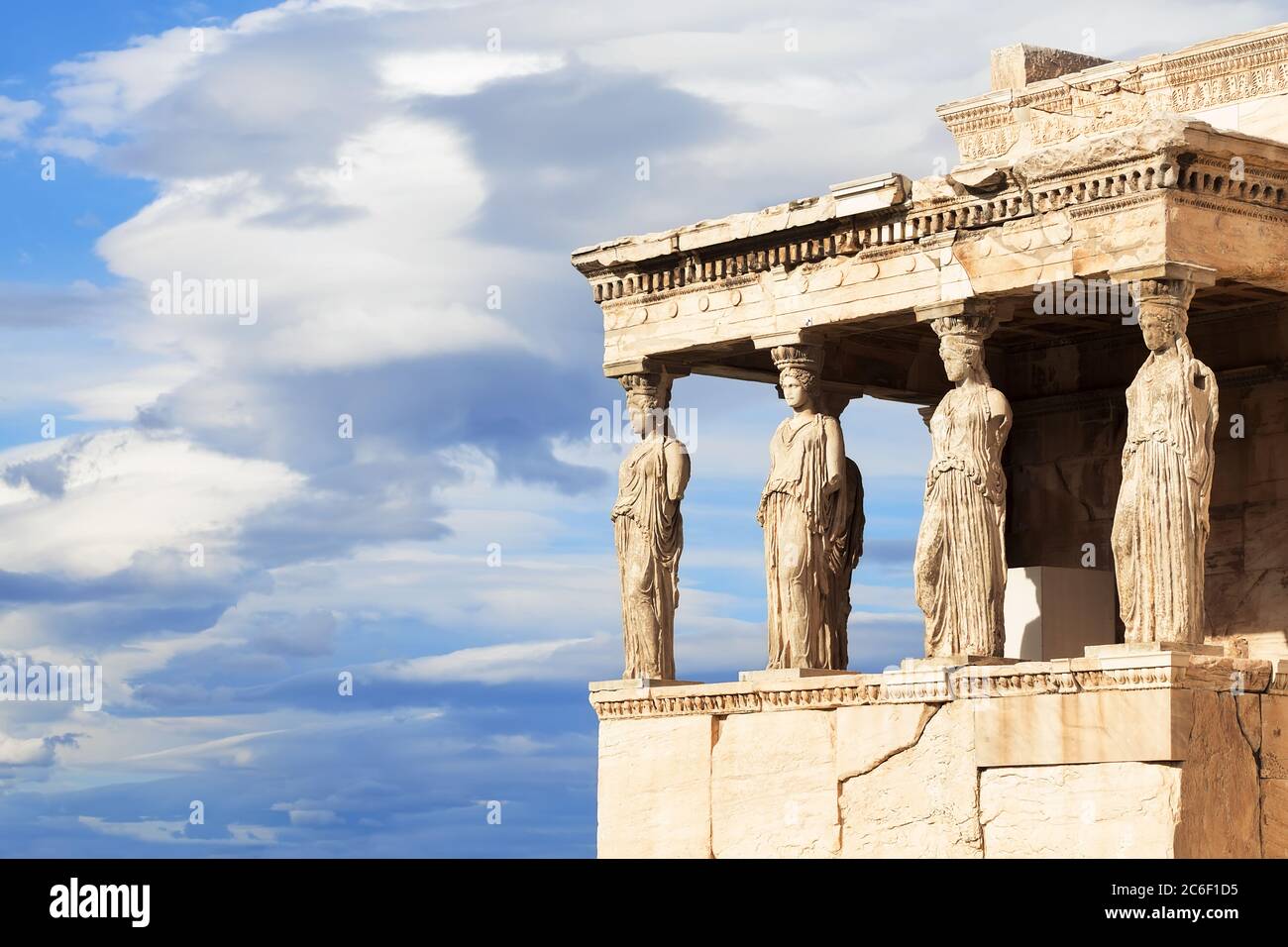 Porch of the Caryatids at Erechtheion temple, Acropolis of Athens ...