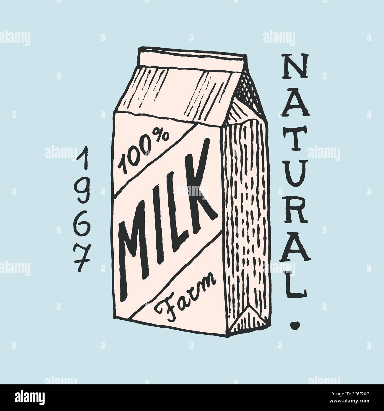 Milk label. Retro Packaging. Vintage logo for shop. Badge for t-shirts ...