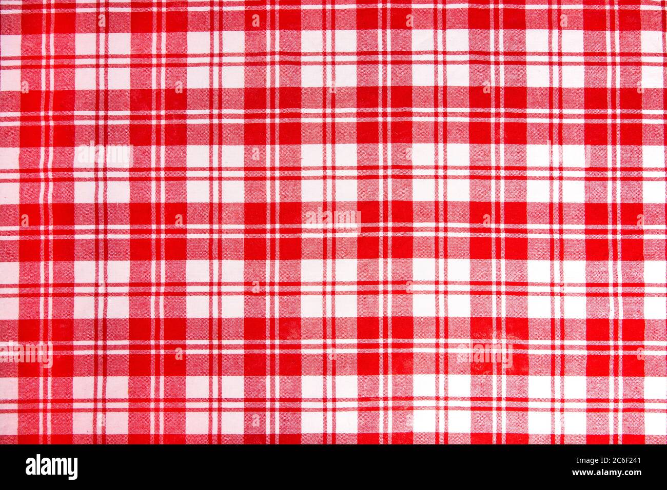 Red checkered tablecloth fabric background texture, close-up Stock ...