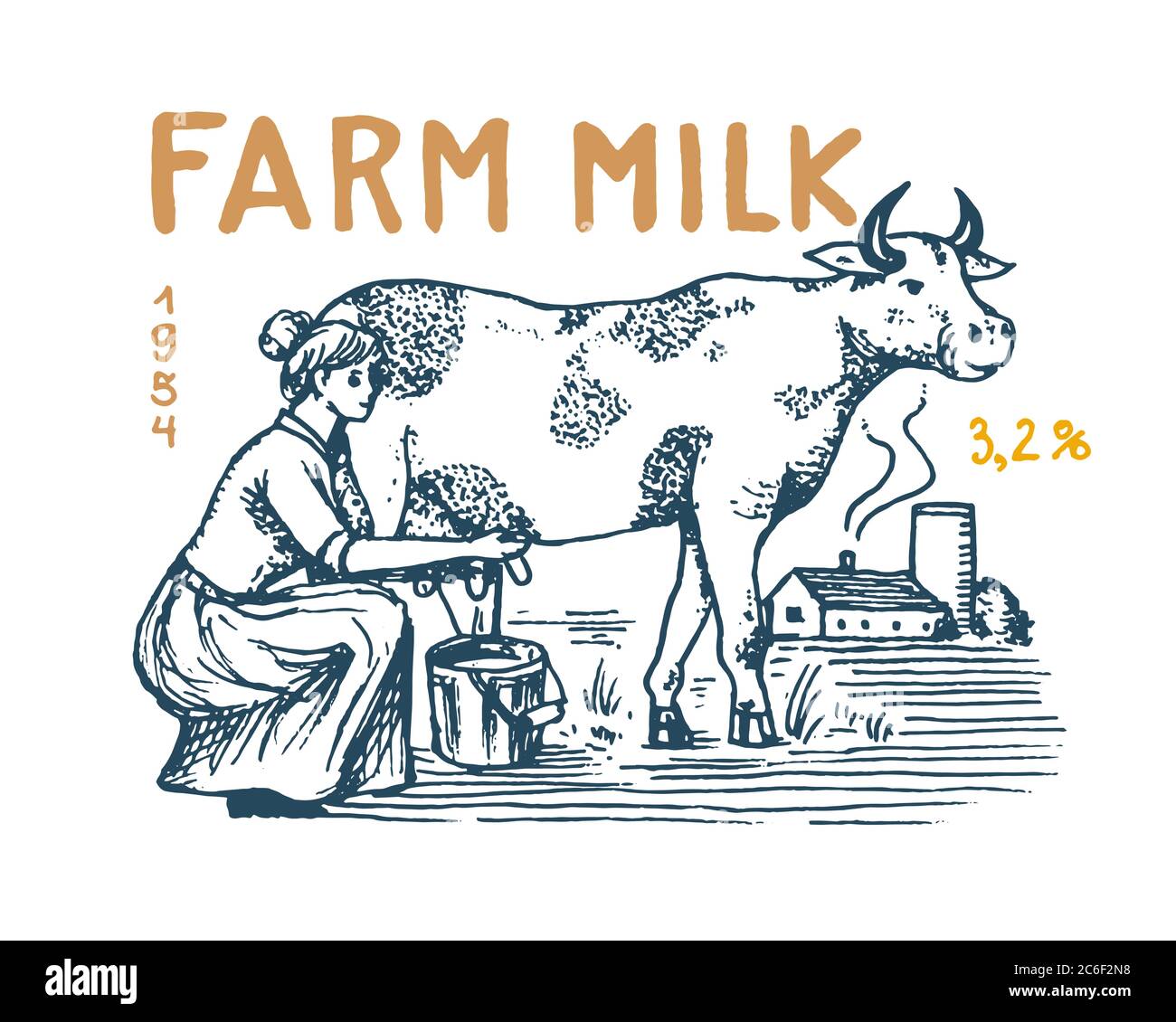 Milk yogurt milkmaid icon Cut Out Stock Images & Pictures - Alamy
