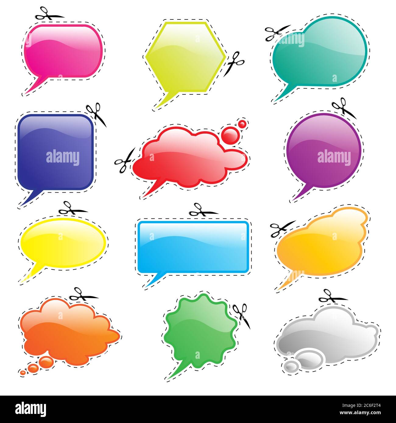 Thought bubbles cutout Stock Vector Images - Alamy