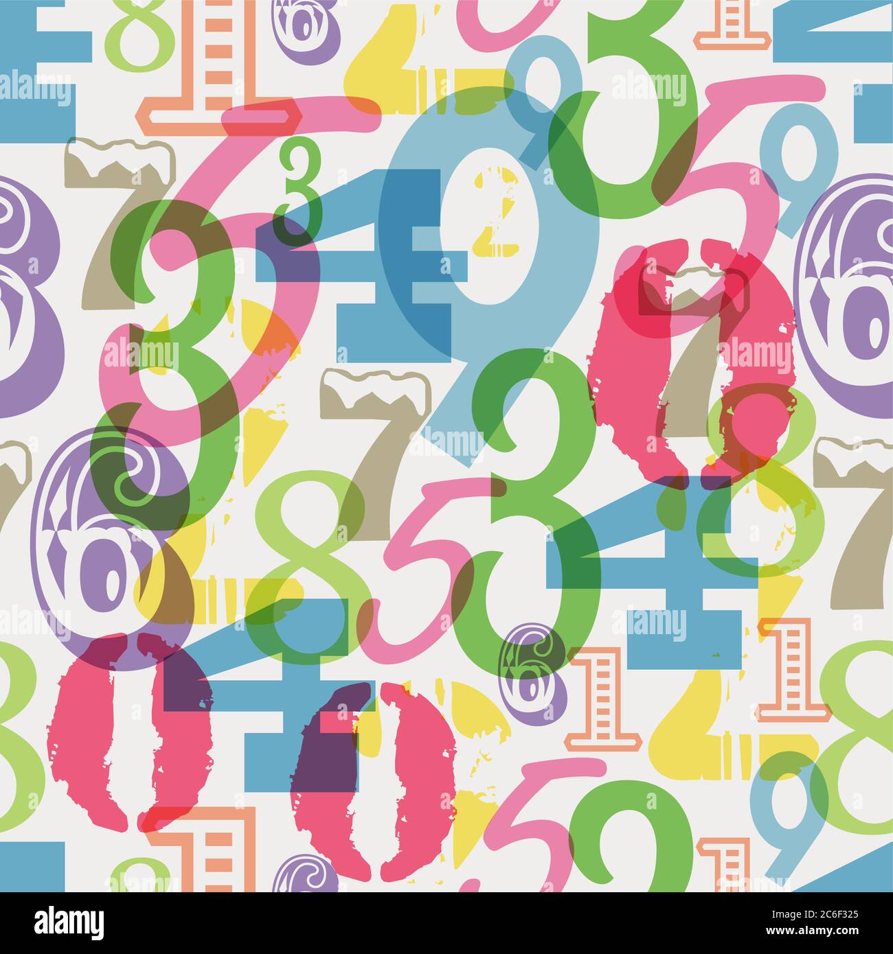 seamless numbers pattern, vector illustration Stock Vector Image & Art ...