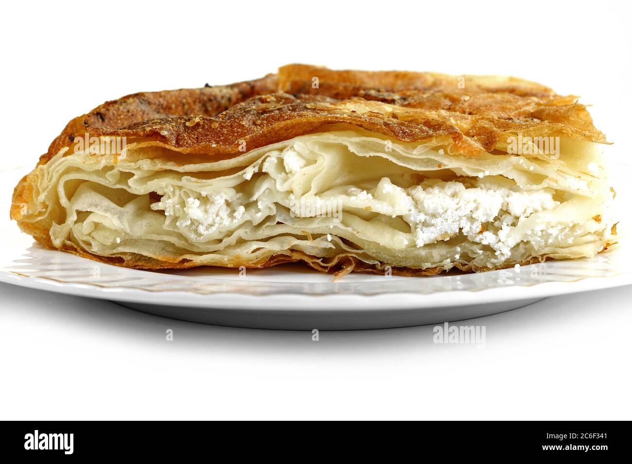 Burek with cheese isolated on white background. cheese pie Stock Photo ...