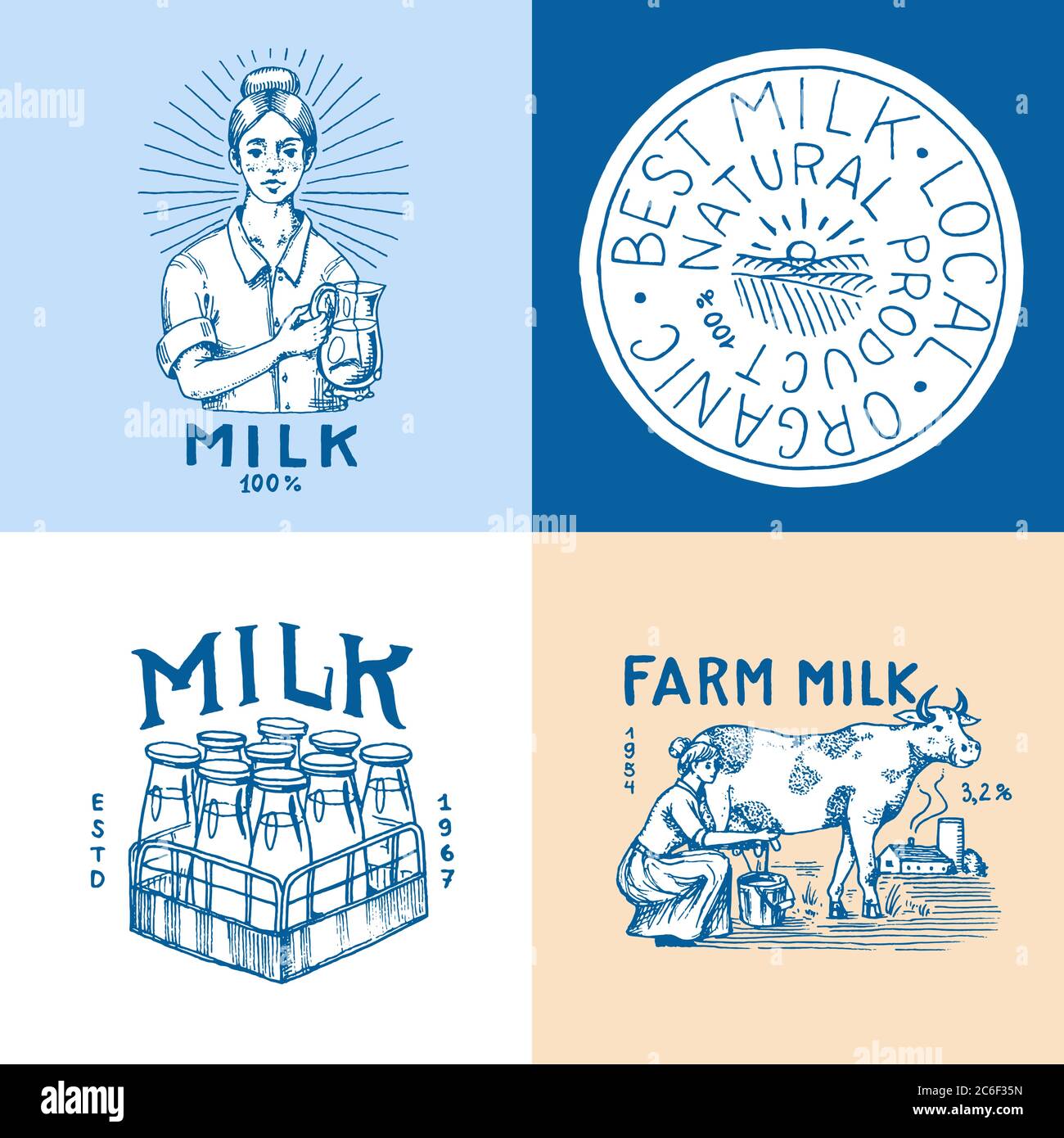 Milk yogurt milkmaid icon hi-res stock photography and images - Alamy