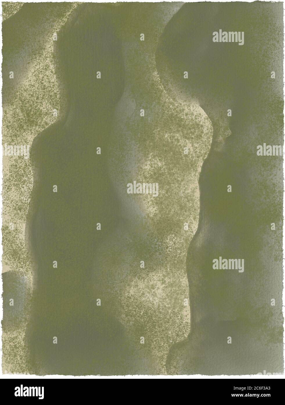 Watercolor dark green water and sand, sandy texture background ...