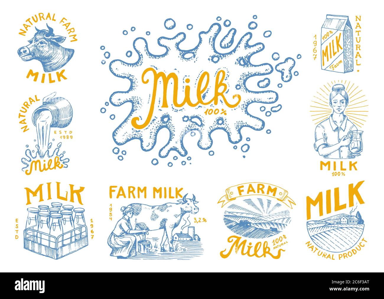 Vintage milk bottles Stock Vector Images - Alamy
