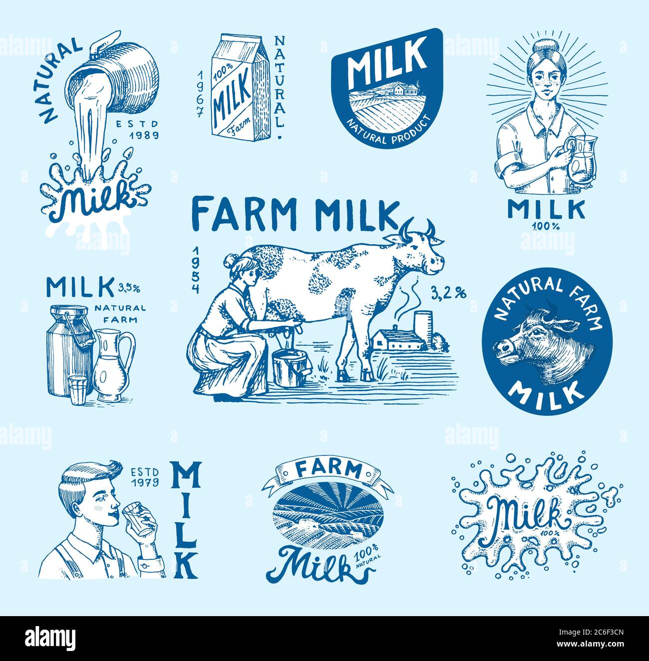 Milk yogurt milkmaid icon hi-res stock photography and images - Alamy