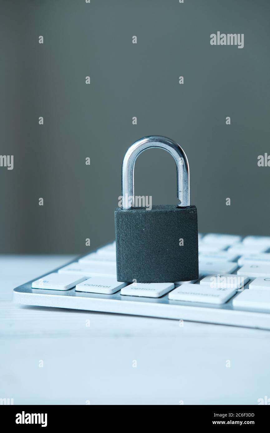 internet safety concept with padlocked on computer keyboard Stock Photo ...