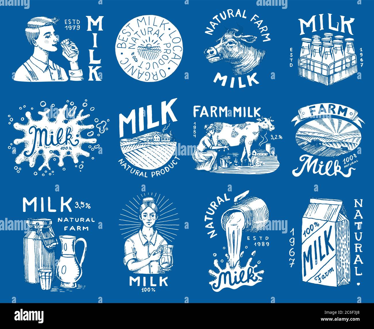 Milk yogurt milkmaid icon hi-res stock photography and images - Alamy