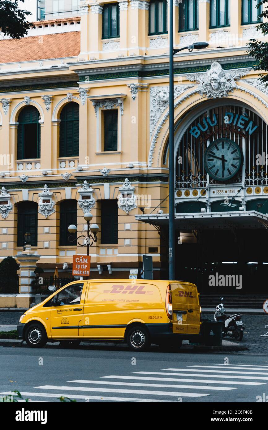 Ho Chi Minh city (Saigon), Vietnam - 09 July 2020: Delivery vehicle of ...
