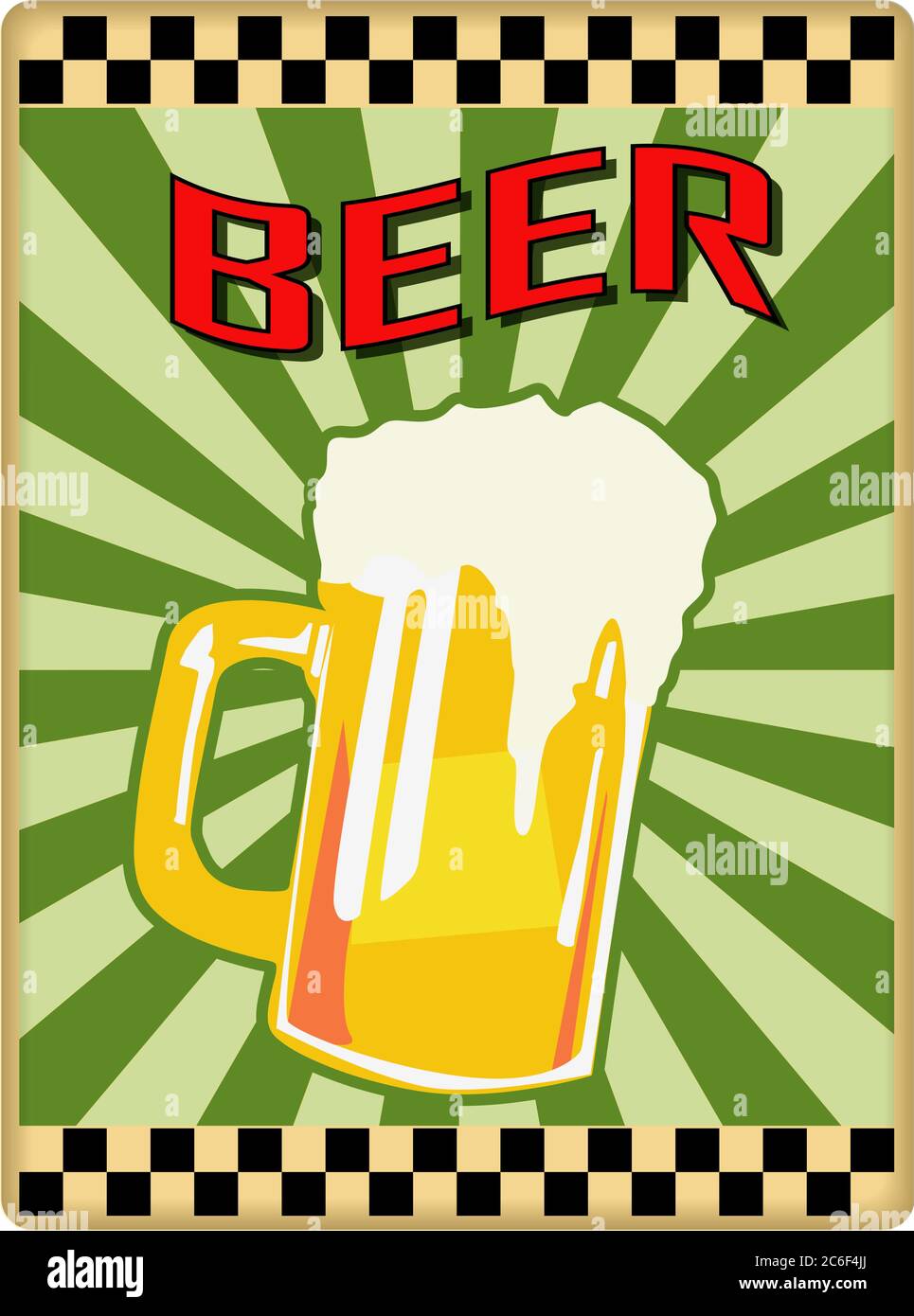 retro beer sign, vector illustration,fictional artwork Stock Vector ...