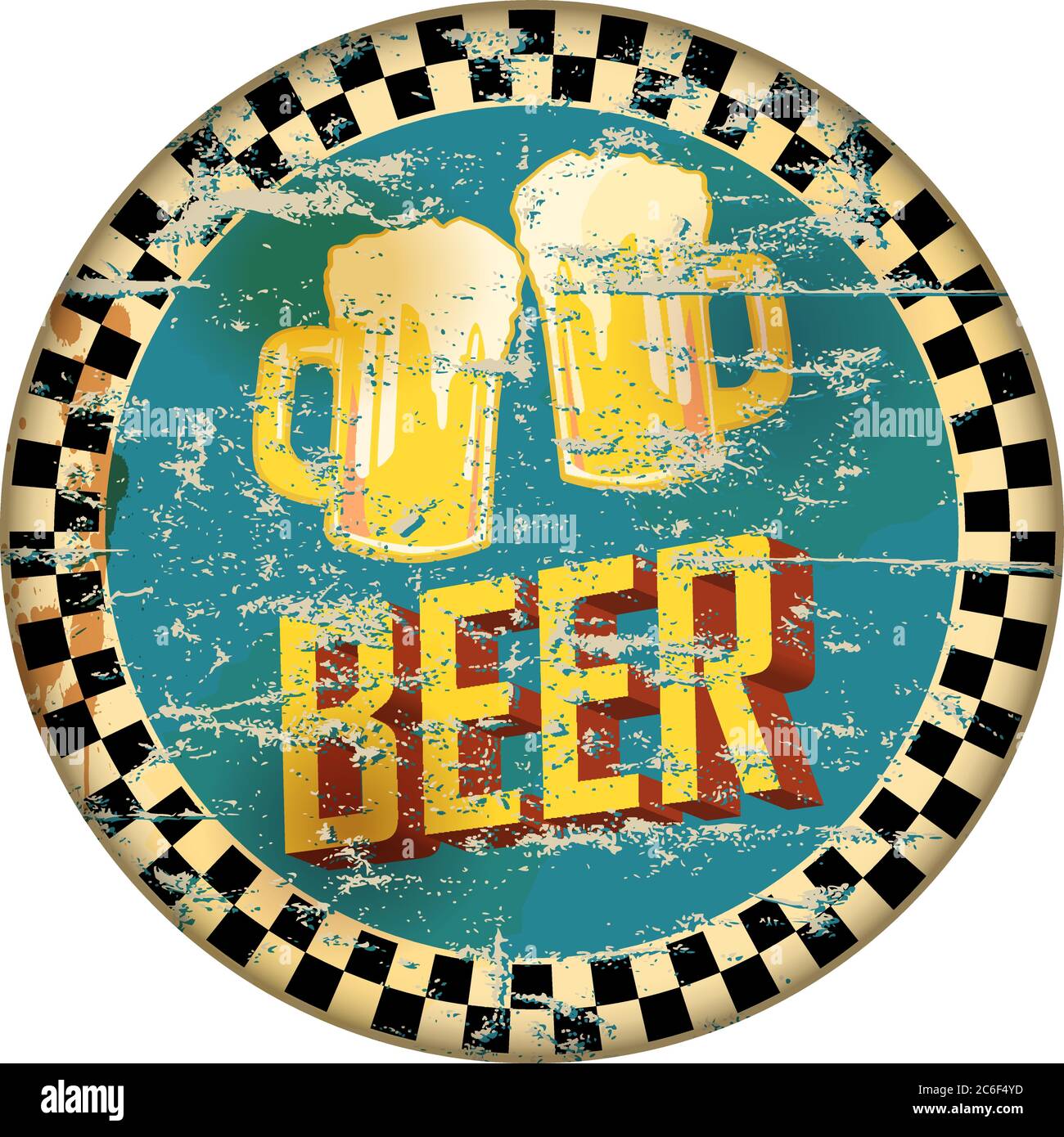 retro beer sign, vector illustration,fictional artwork Stock Vector ...