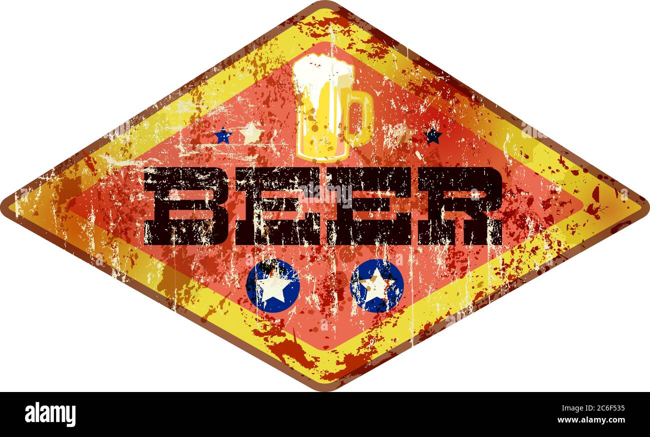 retro beer sign, vector illustration,fictional artwork Stock Vector ...