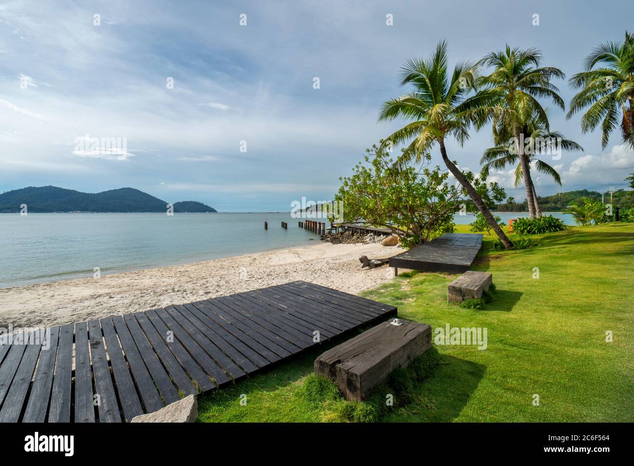 Beach and landscape view of Lumut Beach in Malaysia. Holidays Concept ...