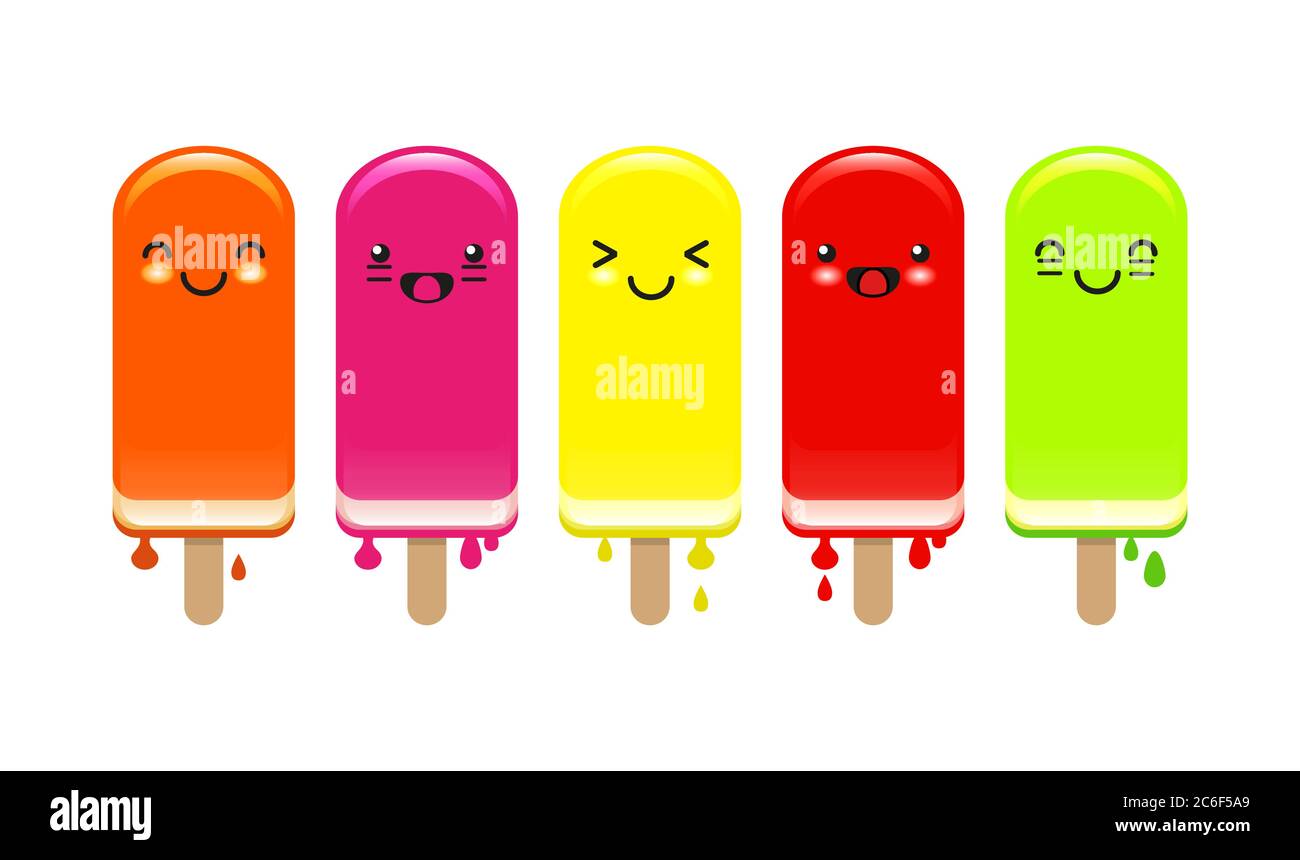 Melting ice lollies Cut Out Stock Images & Pictures - Alamy