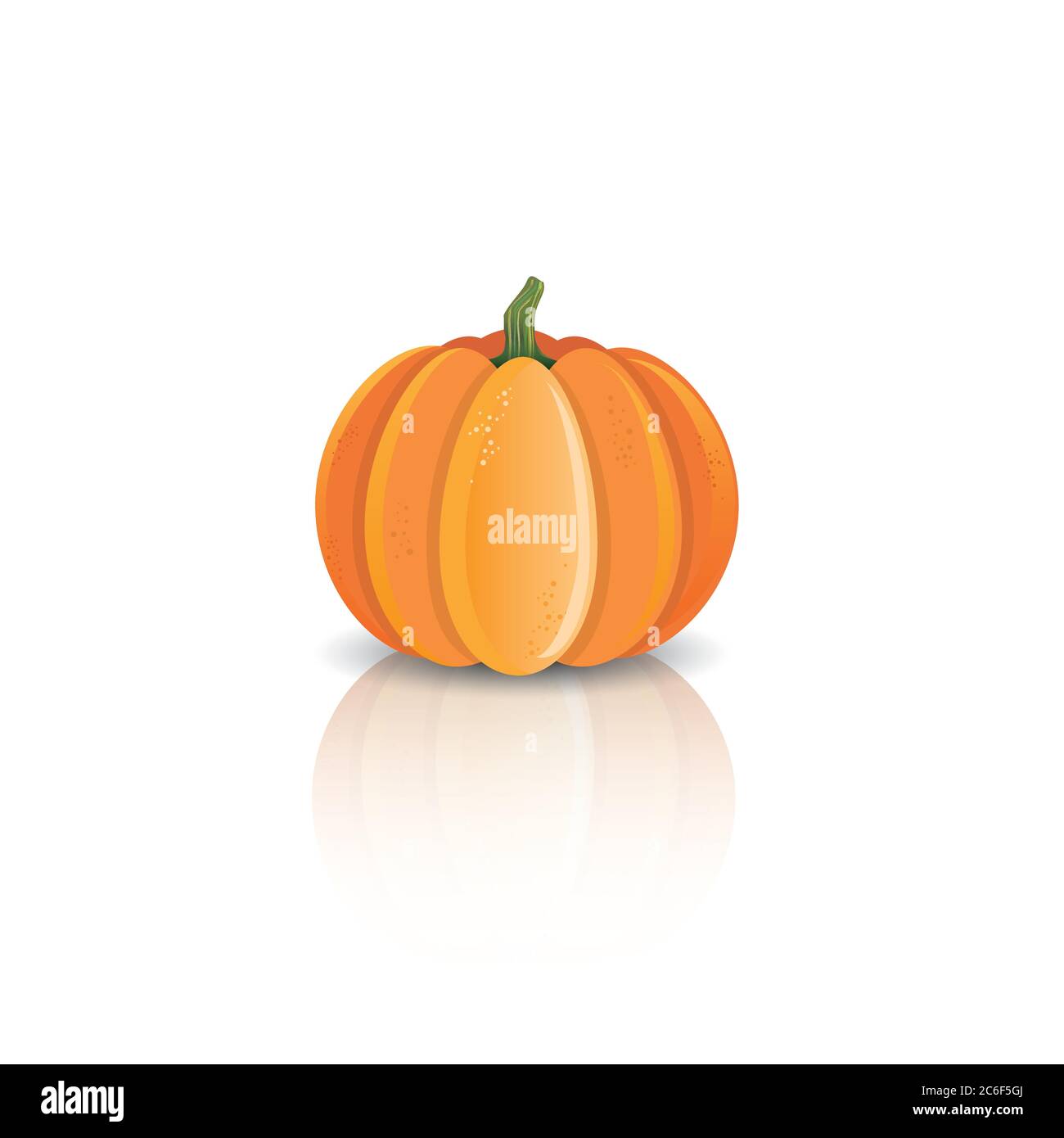 Simple pumpkin. A minimalistic orange pumpkin with green stalk, with ...