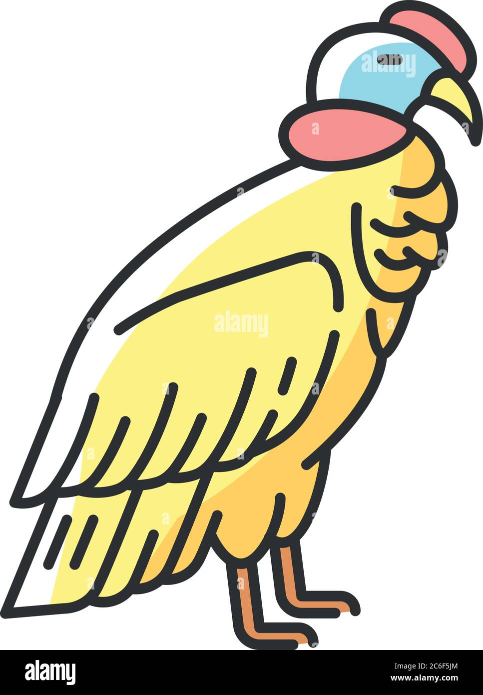 Condor RGB color icon. Large bird of with sharp beak and claws. New ...