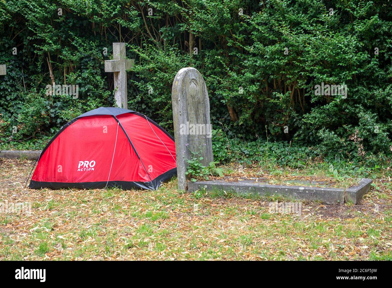 Slough, Berkshire, UK. 9th July, 2020. Rough sleepers tents in the ...