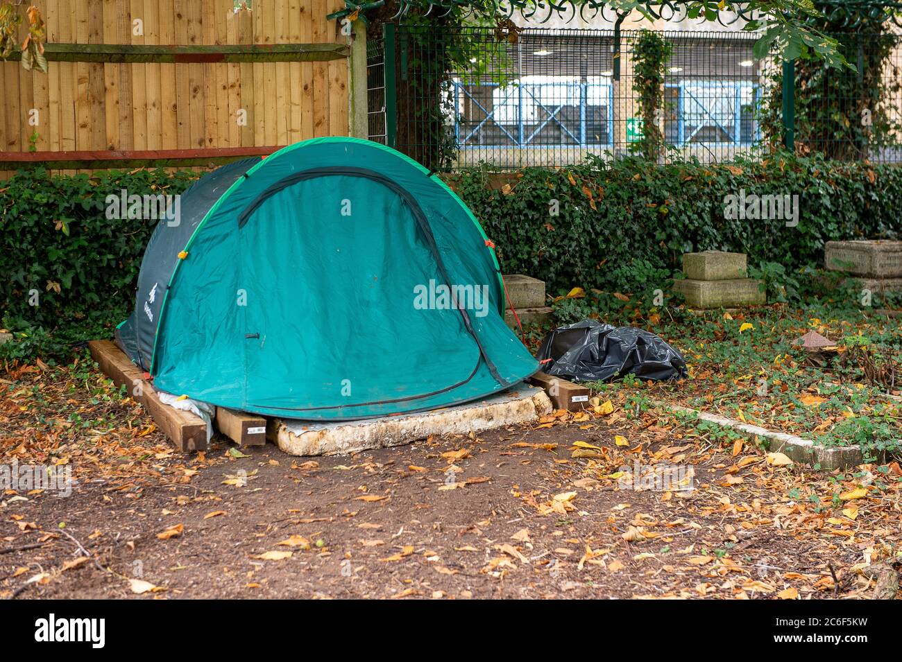 Slough, Berkshire, UK. 9th July, 2020. Rough sleepers tents in the ...