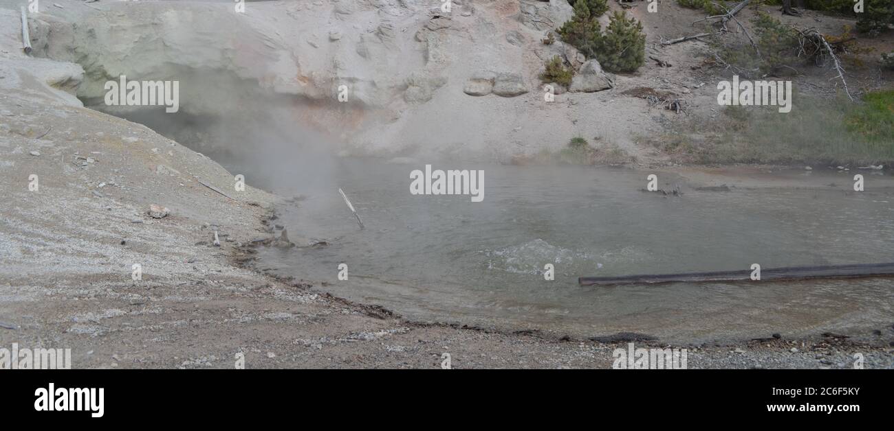 Late Spring in Yellowstone National Park: Steam Rises From the Eastern ...