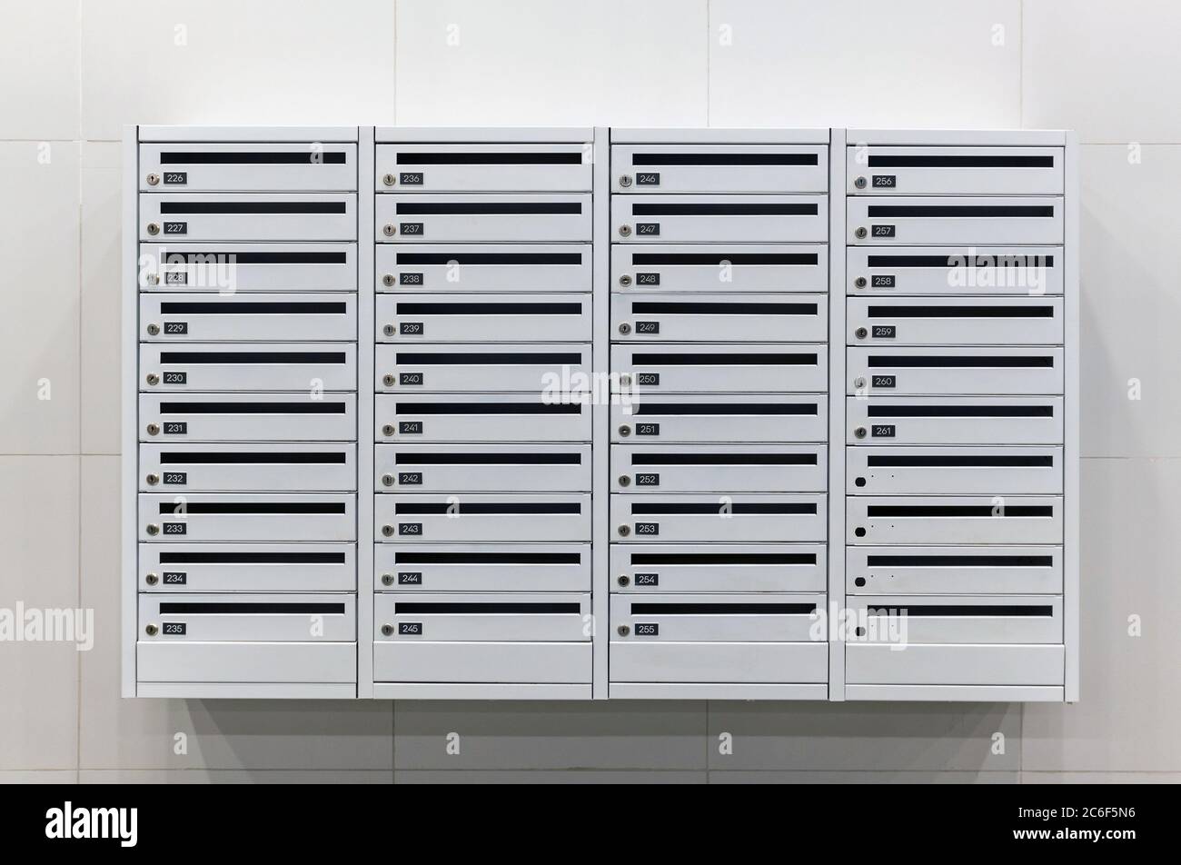 Apartment building mail boxes hi-res stock photography and images - Alamy