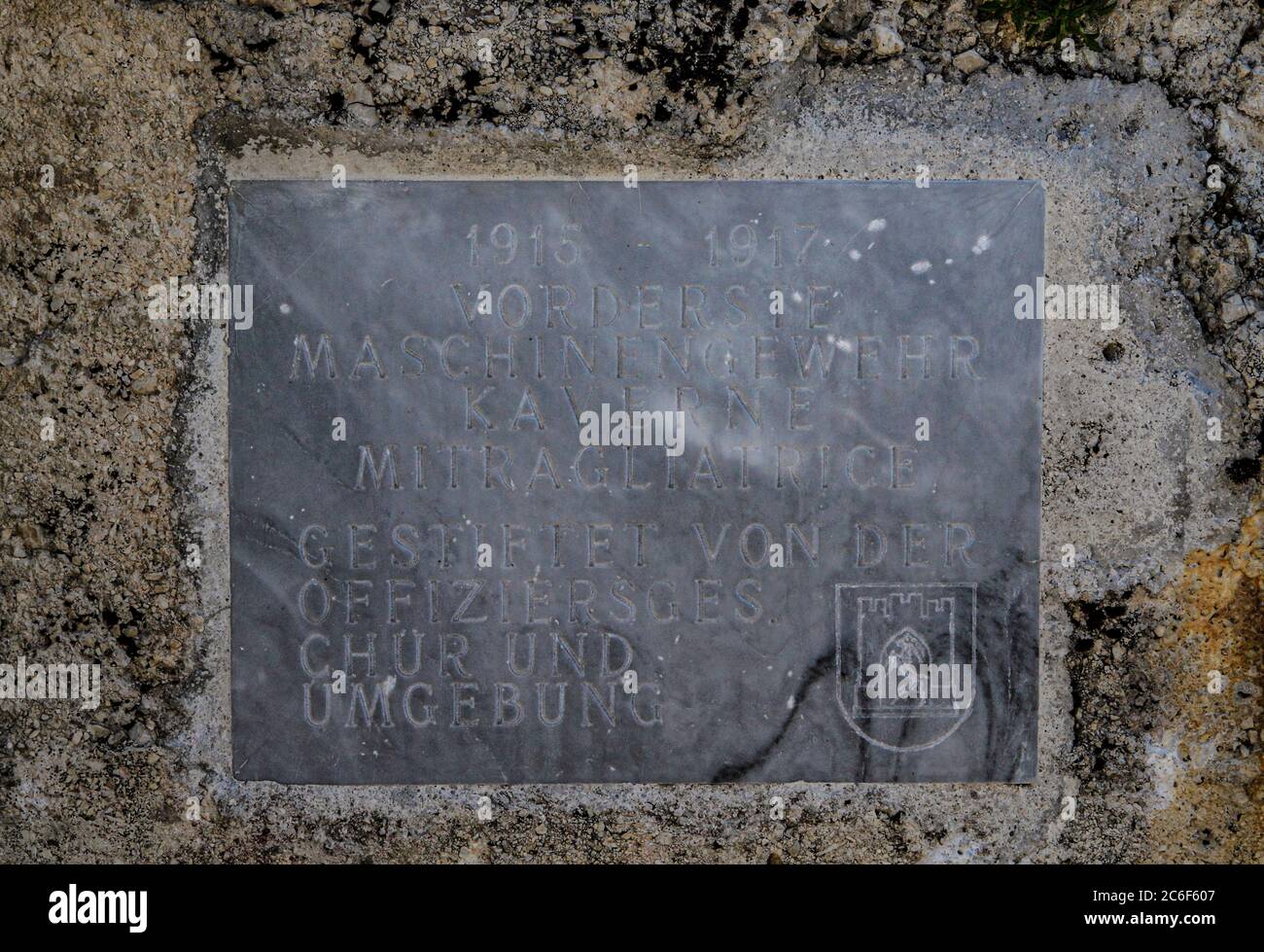 Italy South Tyrol - Dobbiaco - Monte Piana - Plaque showing the ...