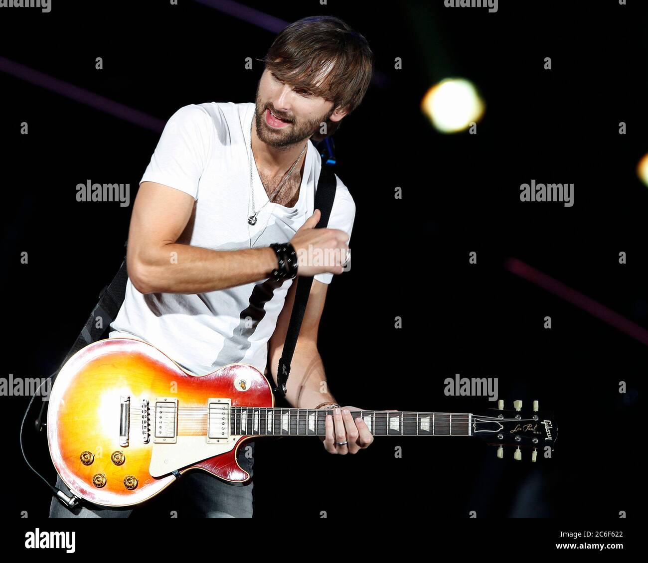 Dave Hayward of Lady Antebellum performs with bandmembers Hillary Scott ...