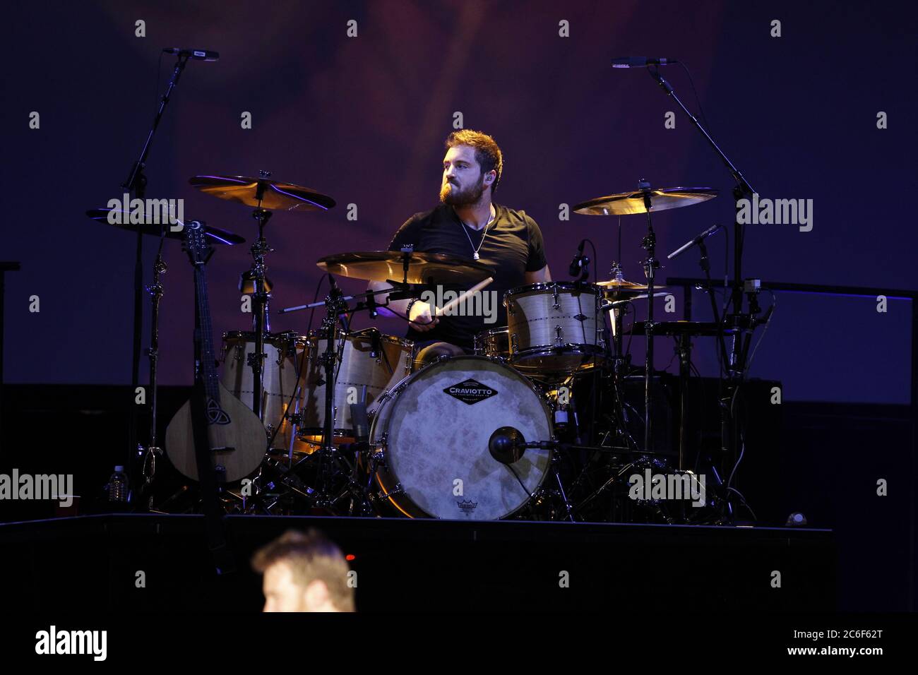 Drummer Chris Tyrrell of Lady Antebellum performs with Hillary Scott ...