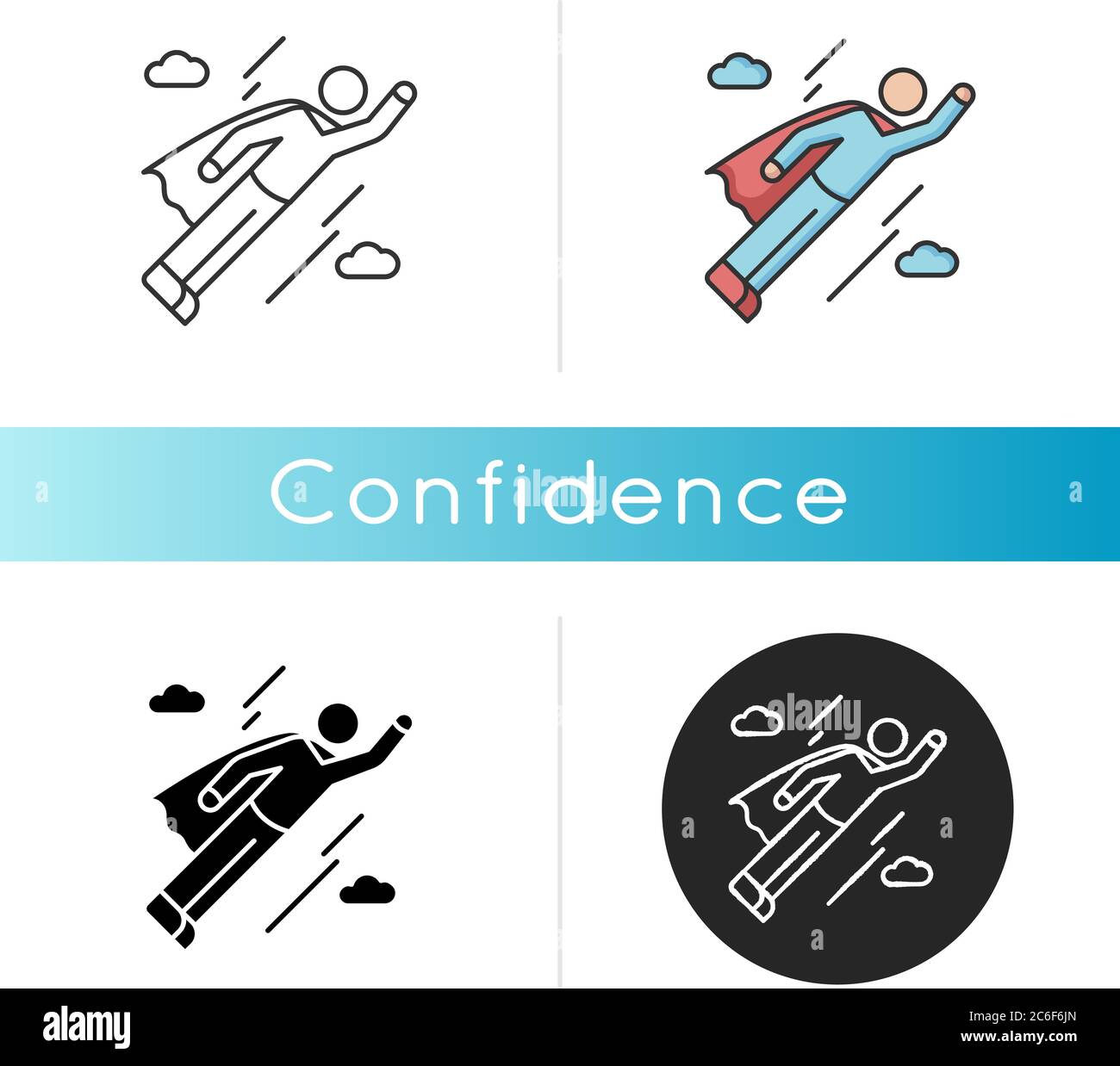 Confidence icon. Self confidence, positive mindset, determination ...