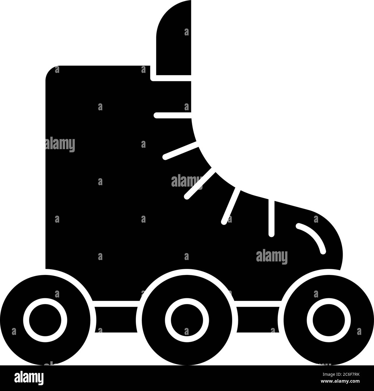 Rollerskate black glyph icon. Footwear for derby. Roller blades. Boot ...
