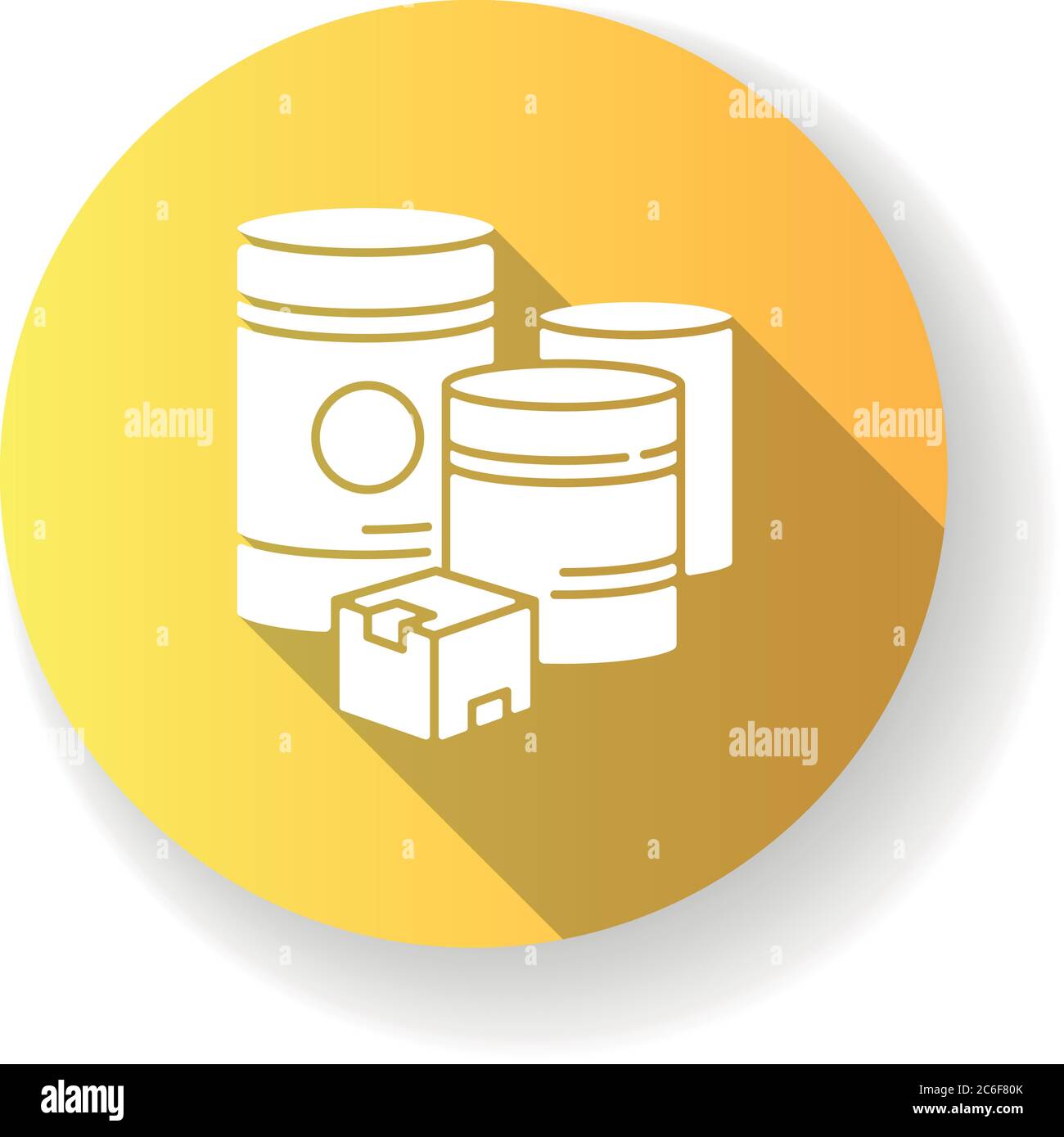 Raw materials yellow flat design long shadow glyph icon. Natural ...