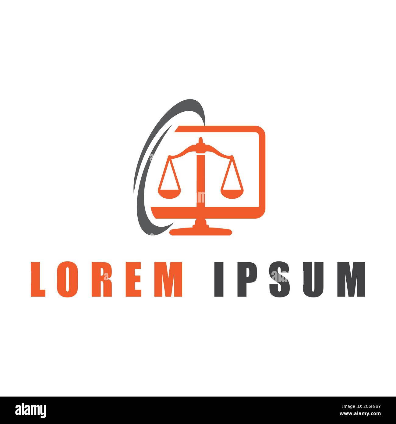 Computer screen symbol icon vector with scale. Justice technology ...