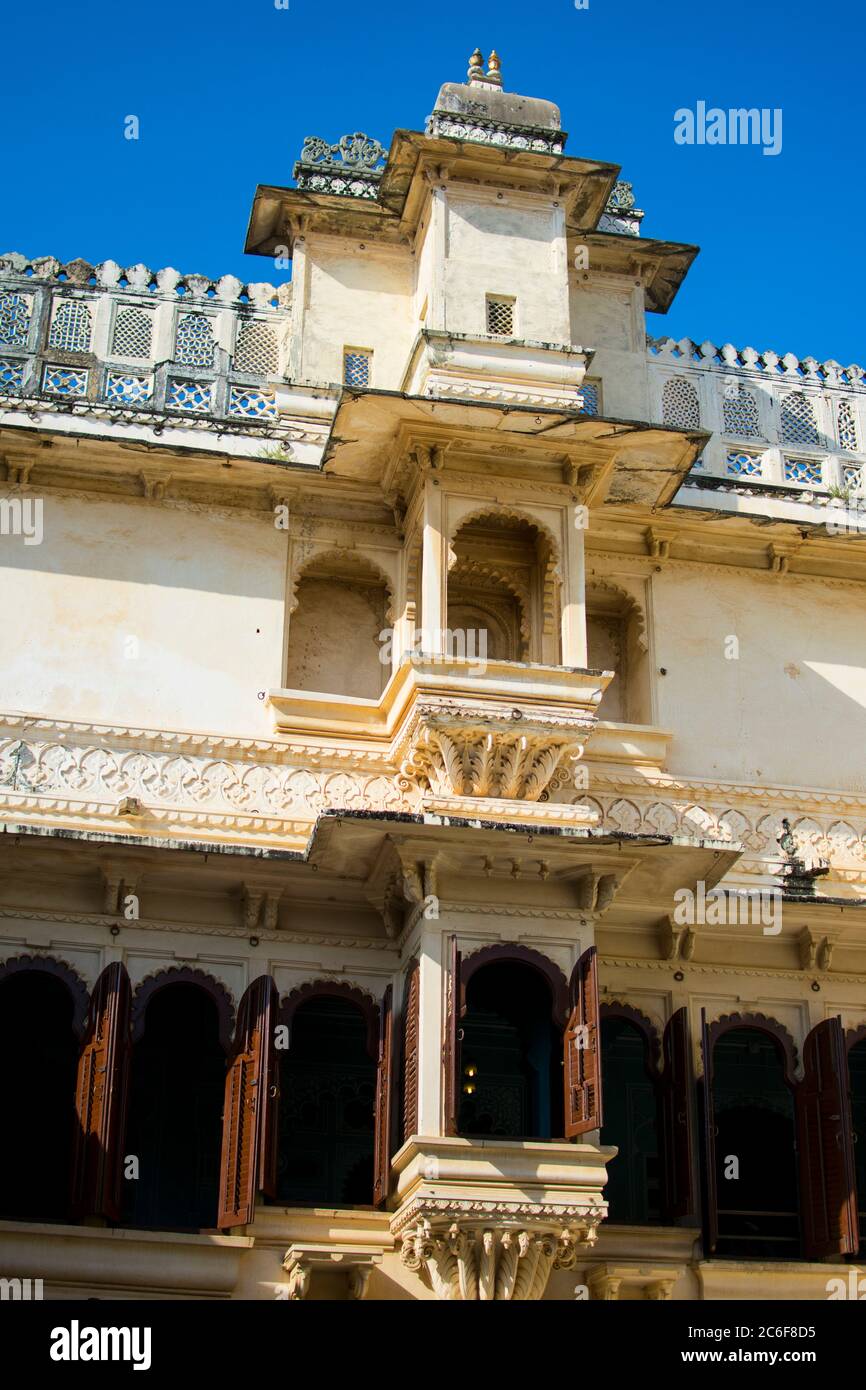 the beautiful architecture of udaipur city palace Stock Photo - Alamy
