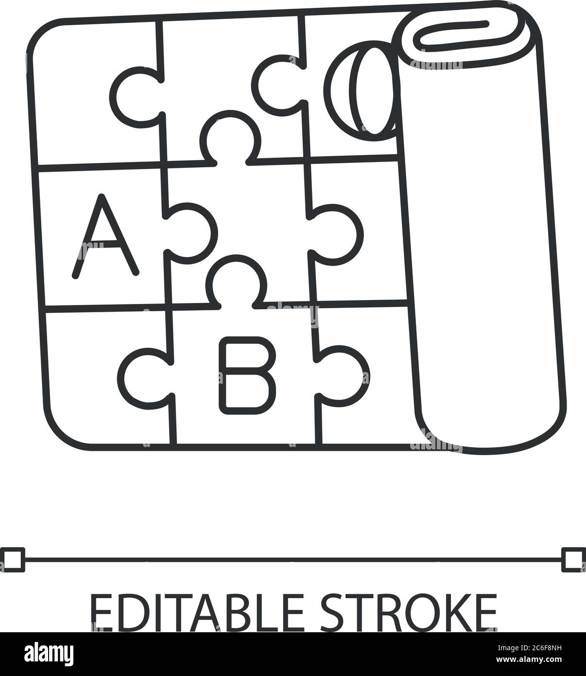 Play mat pixel perfect linear icon. Foldable foam mat. Alphabet ...