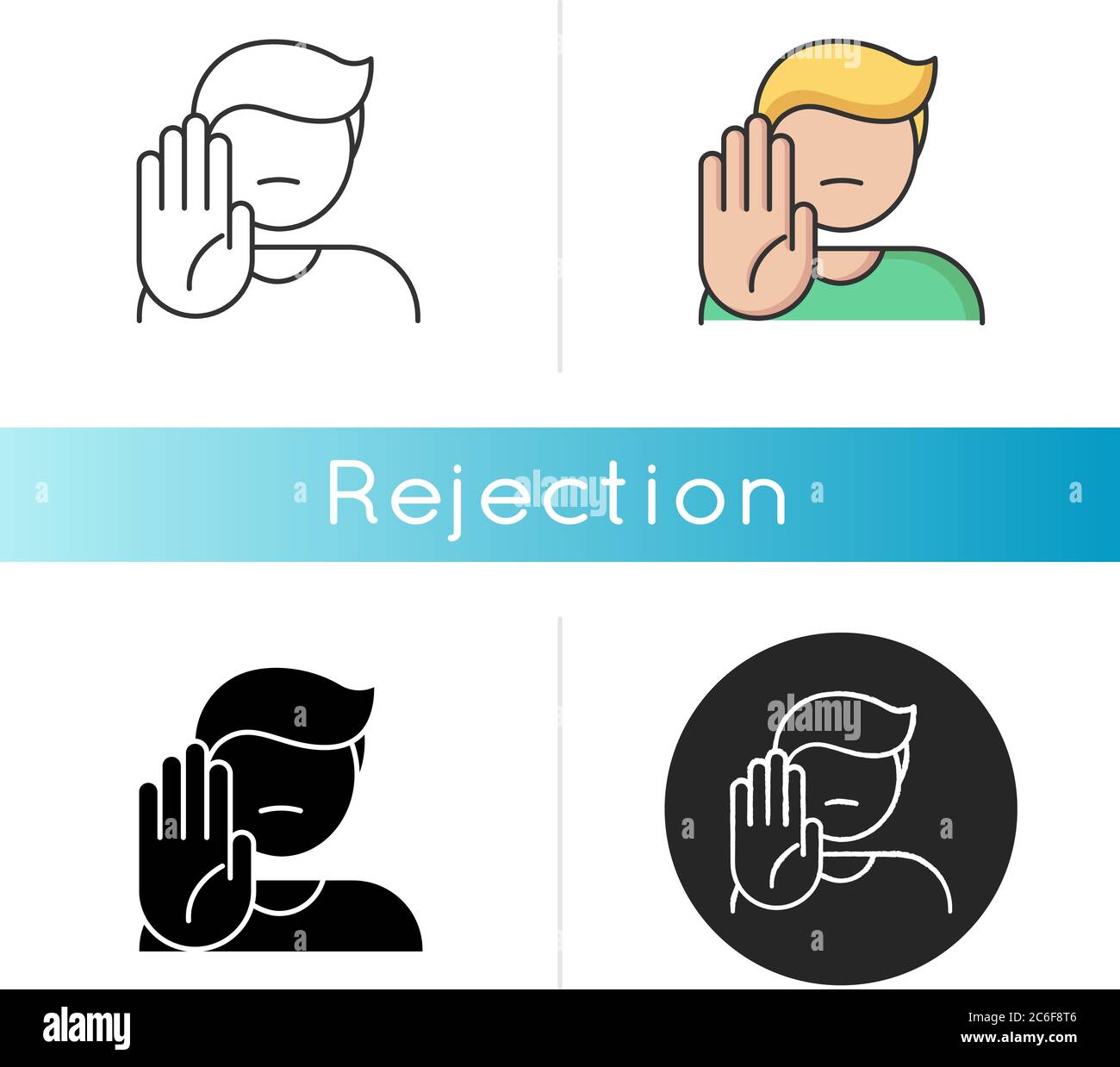 Rejection icon. Negative response, denial, offer refusal. Forbiddance ...