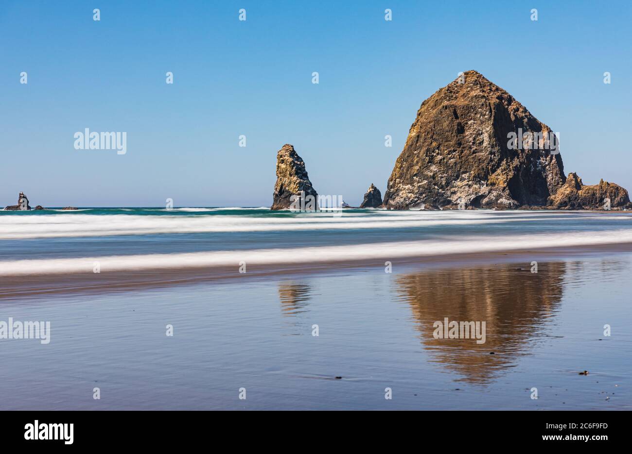 Long exposure smooths waves and creates a unique look around Haystack ...