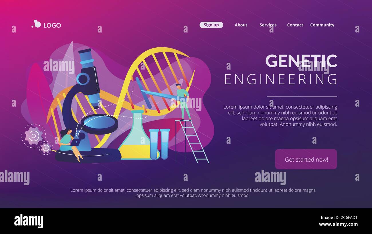 Genetic engineering concept landing page Stock Vector Image & Art - Alamy