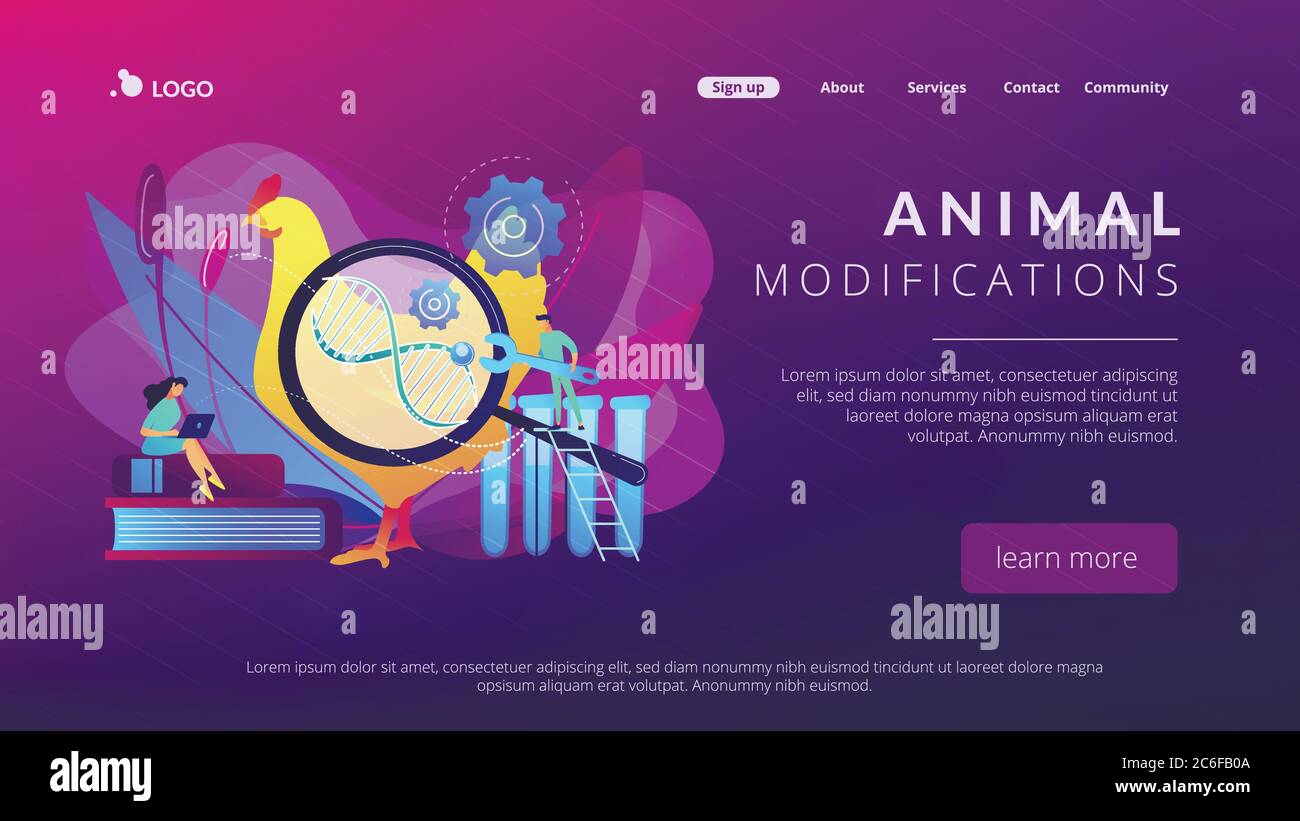 Genetically modified animals concept landing page Stock Vector Image & Art - Alamy