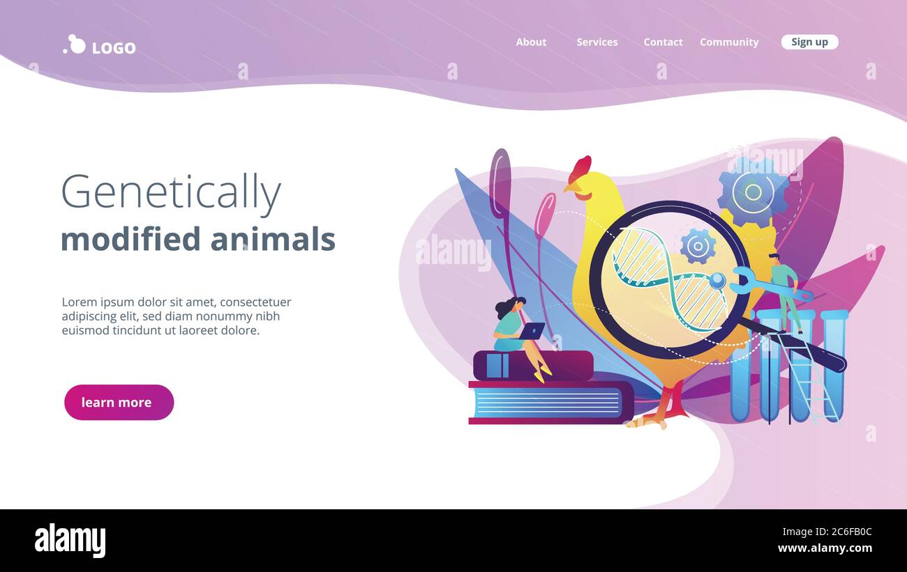 Genetically modified animals concept landing page Stock Vector Image & Art - Alamy