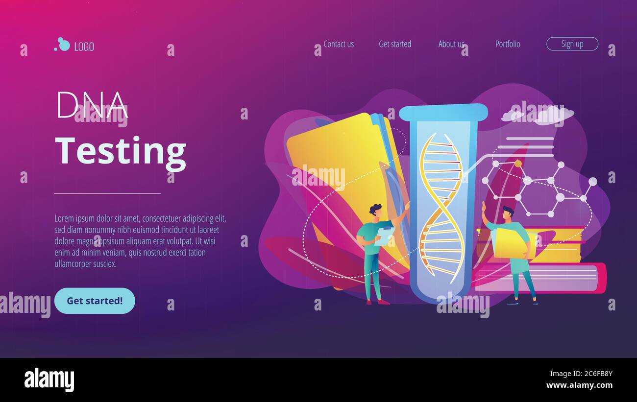 Genetic testing concept landing page Stock Vector Image & Art - Alamy