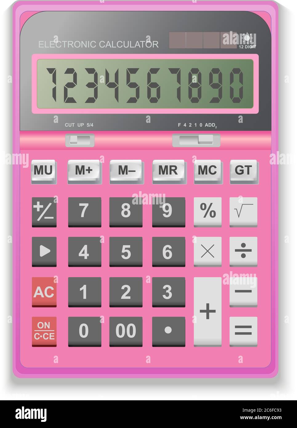 Calculator pink women's 3d realistic in vector, for calculating loan ...