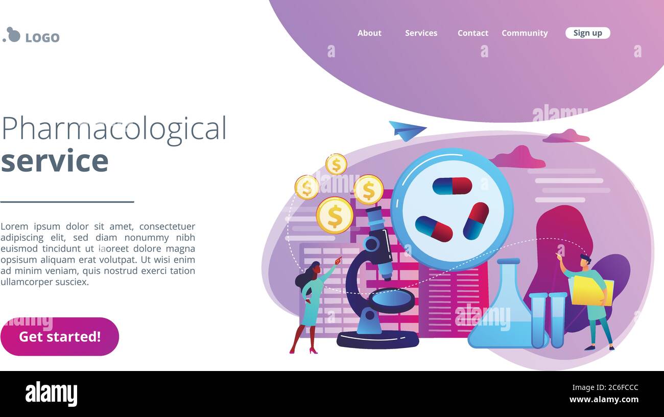 Pharmacological business concept landing page Stock Vector Image & Art ...