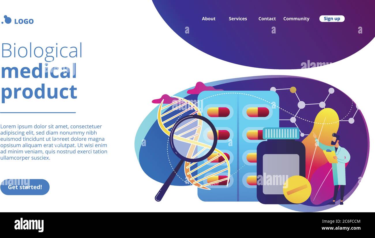 Biopharmacology products concept landing page Stock Vector Image & Art ...