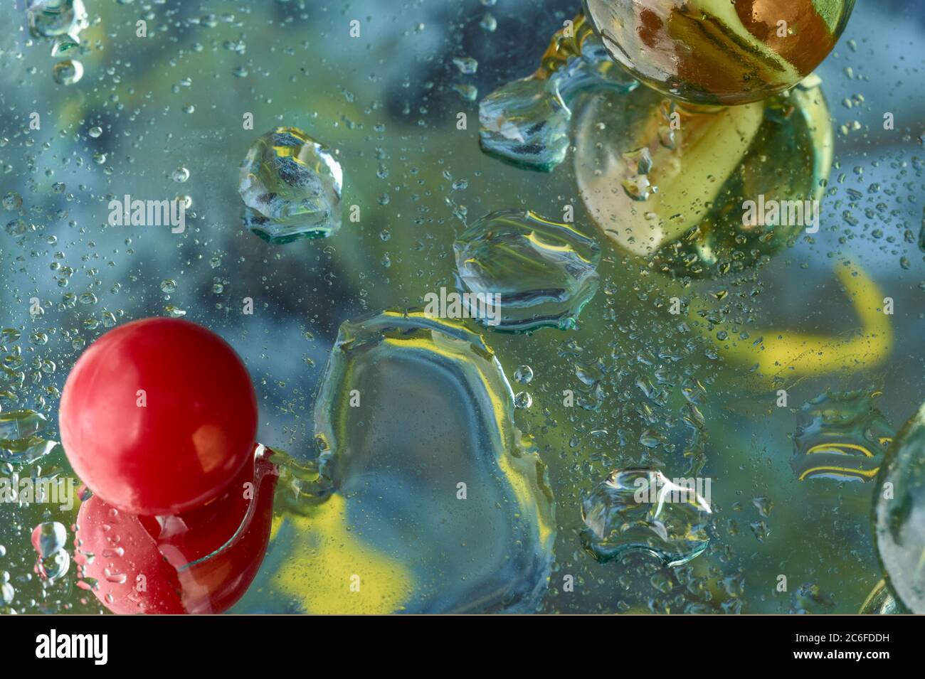 Red colour, water drops on solid background symbolising passion Stock ...